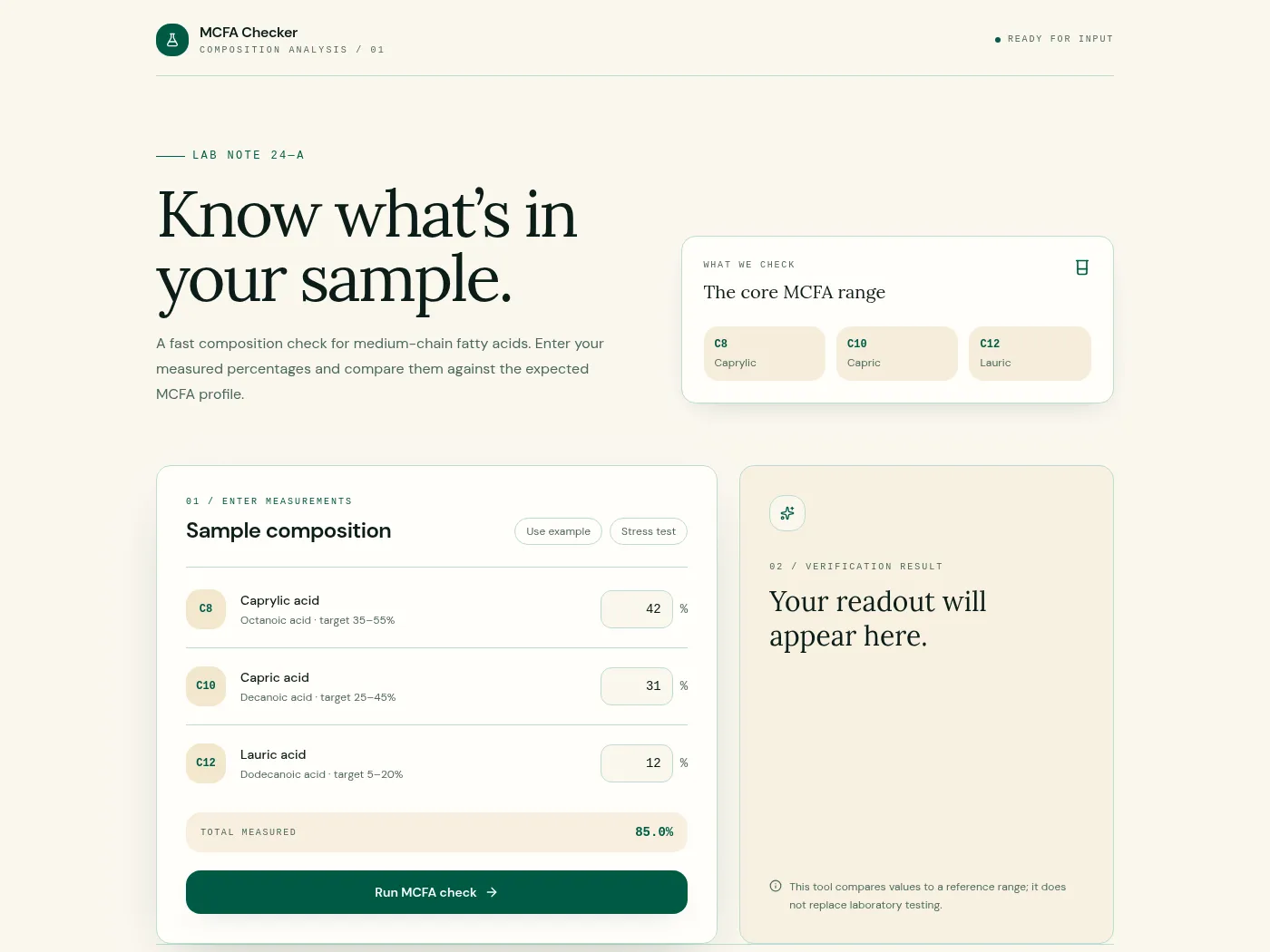 MCFA Checker Tool