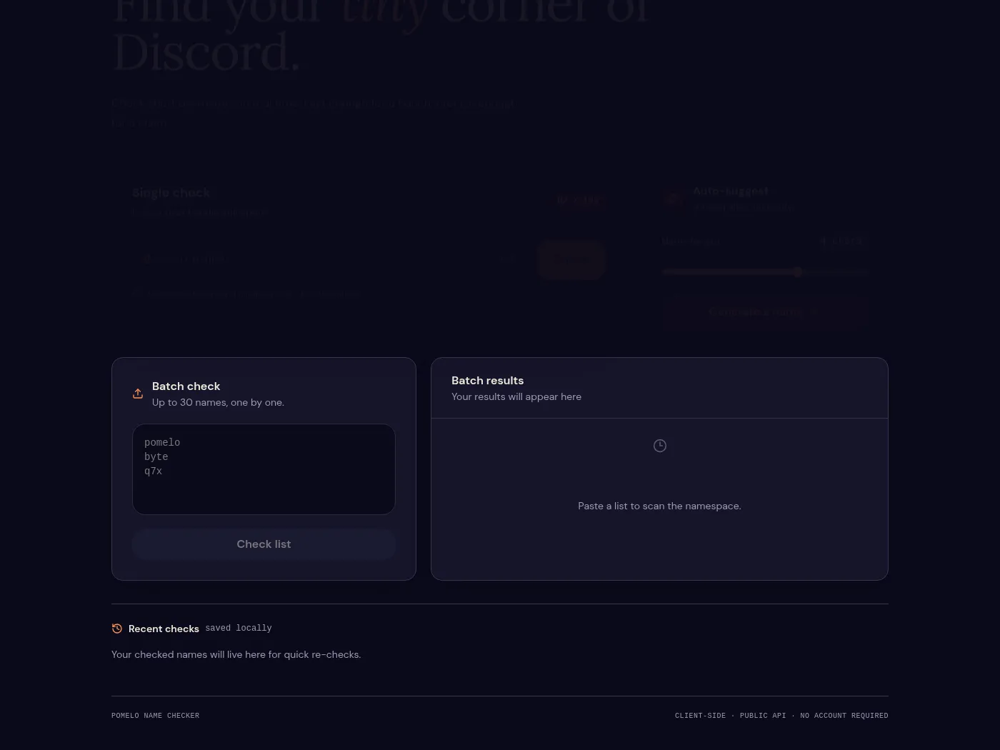 Pomelo Name Checker