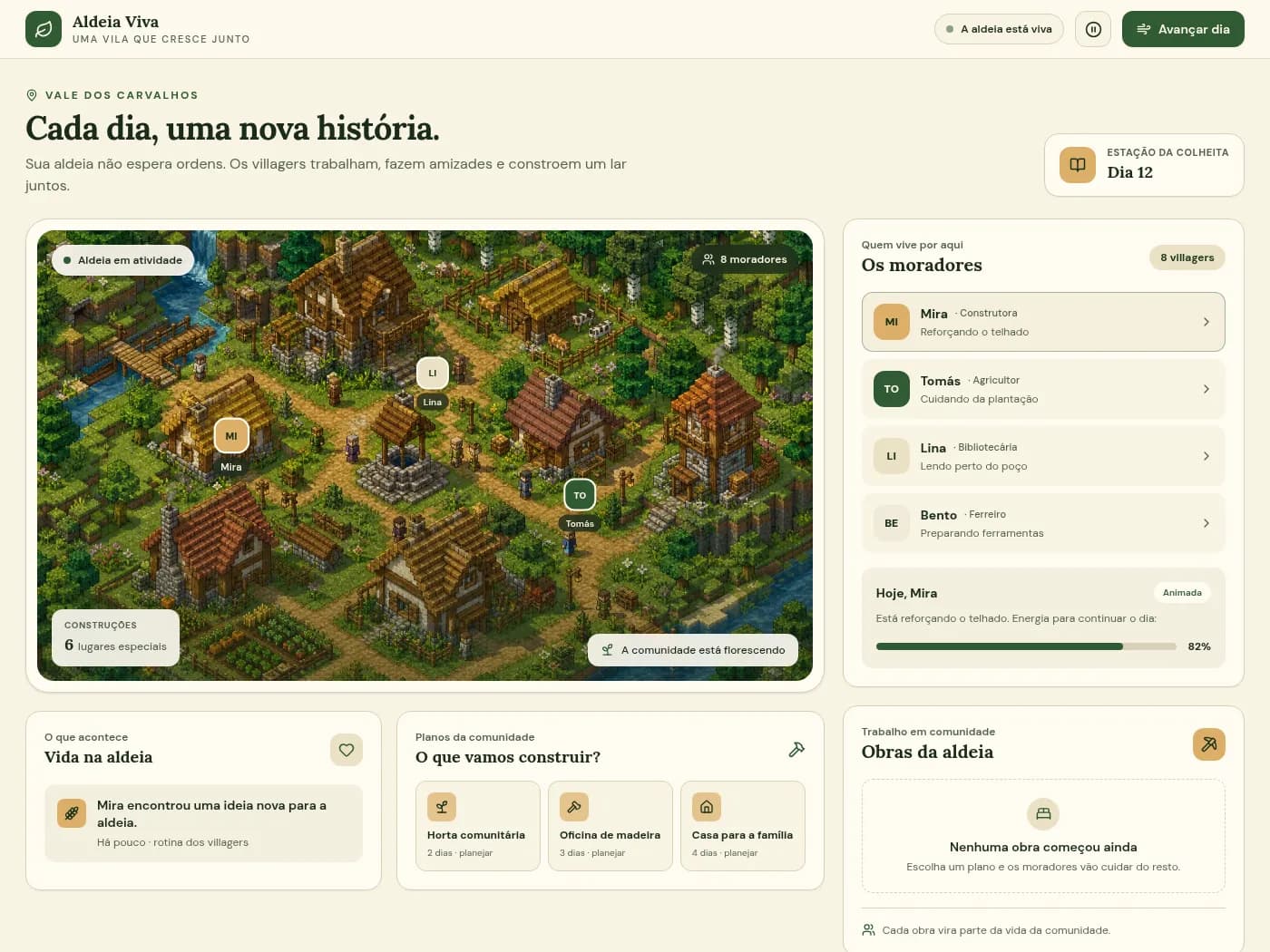 Minecraft Vida dos Vilagers