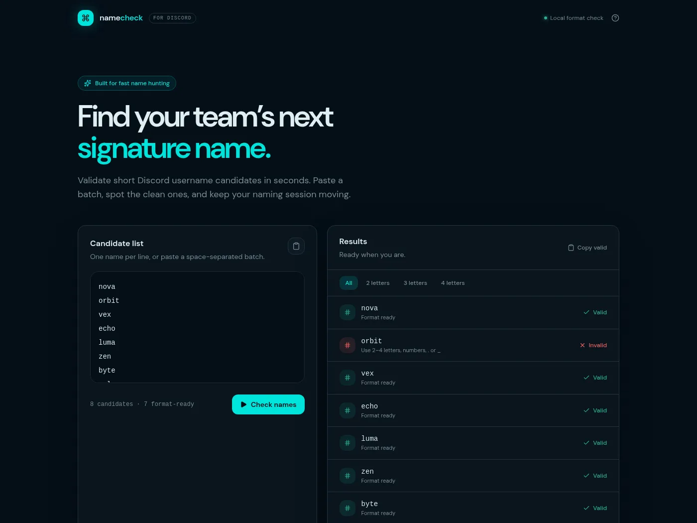 Discord Name Checker