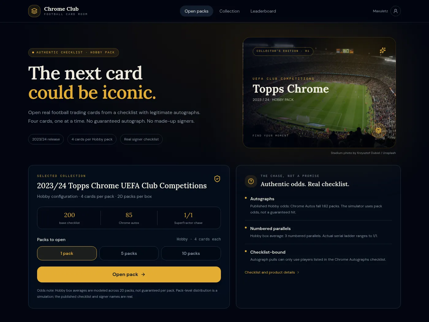 Football Card Pack Simulator