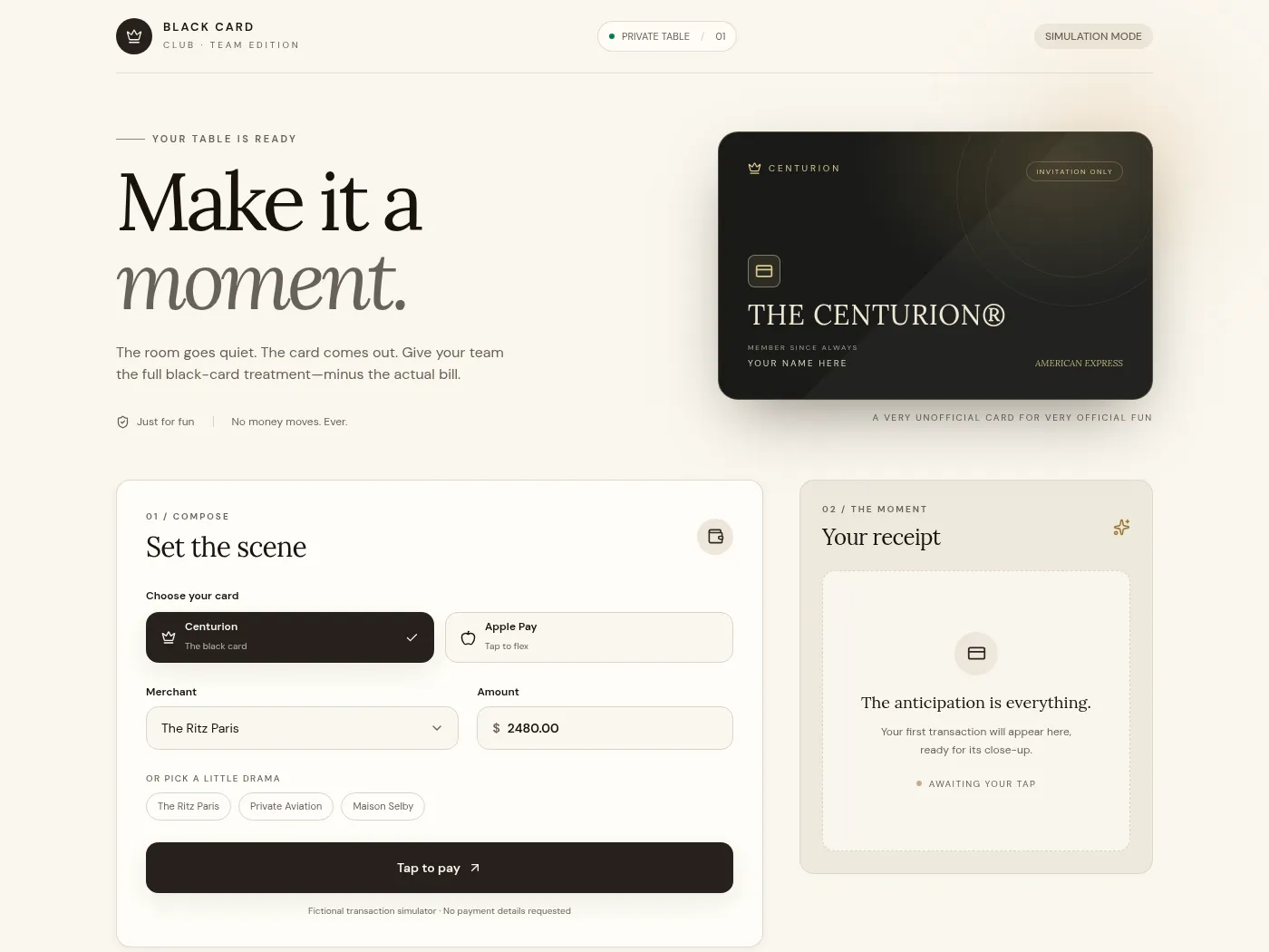 Black Card Simulator