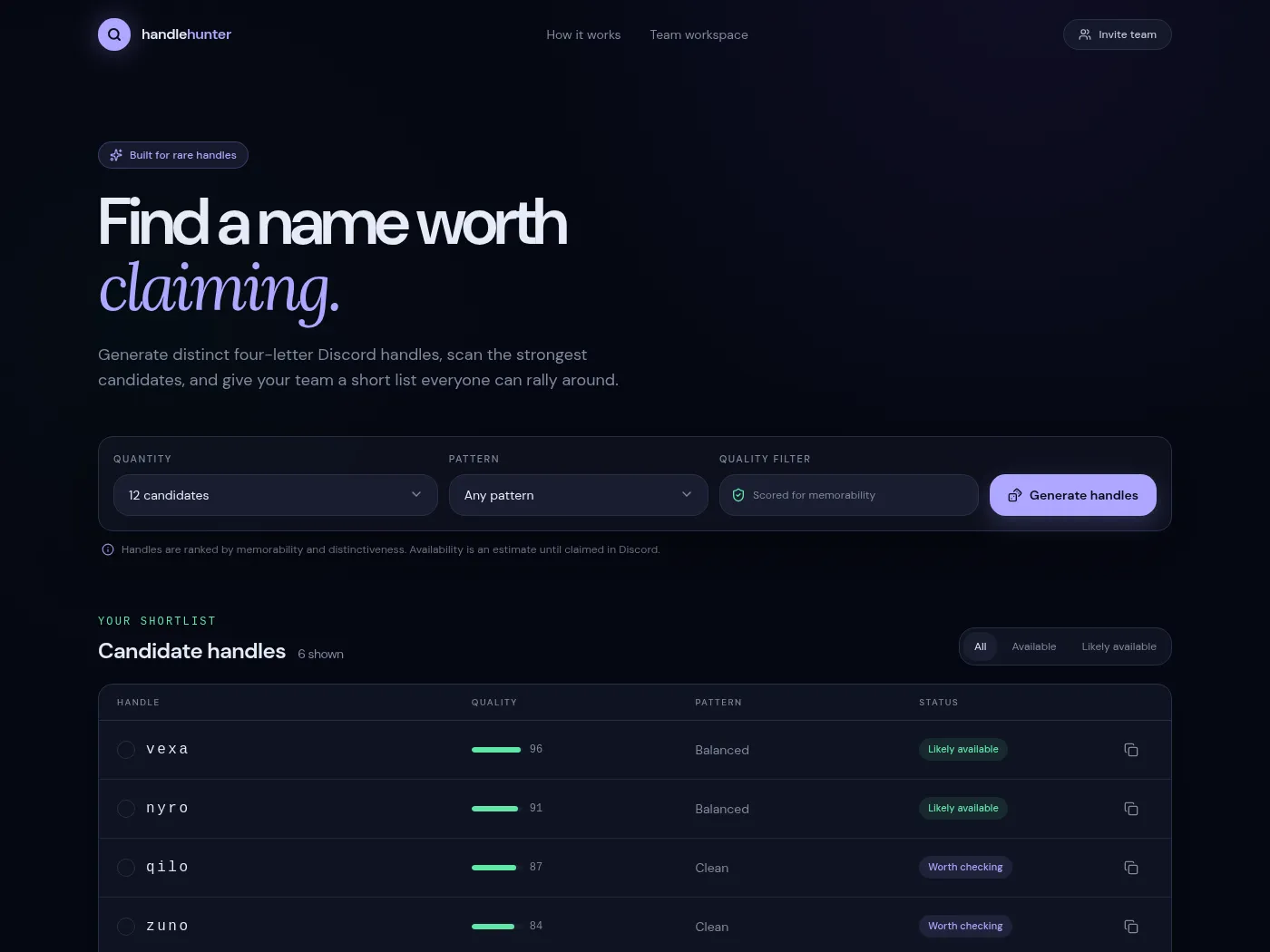 Discord Handle Hunter