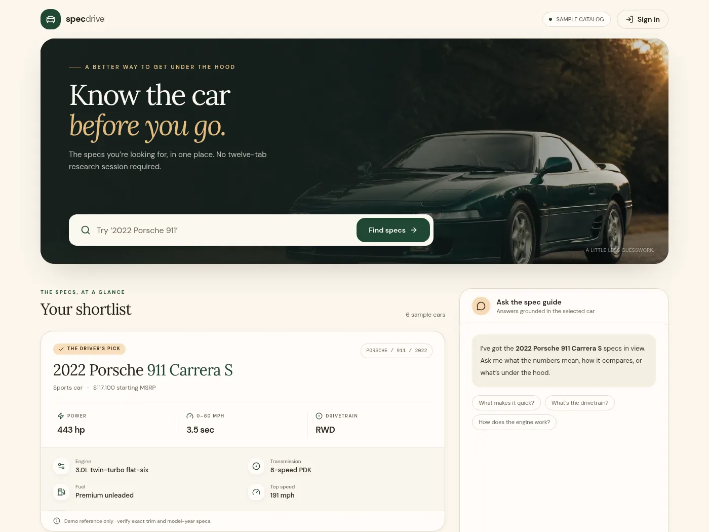 Car Spec AI Finder