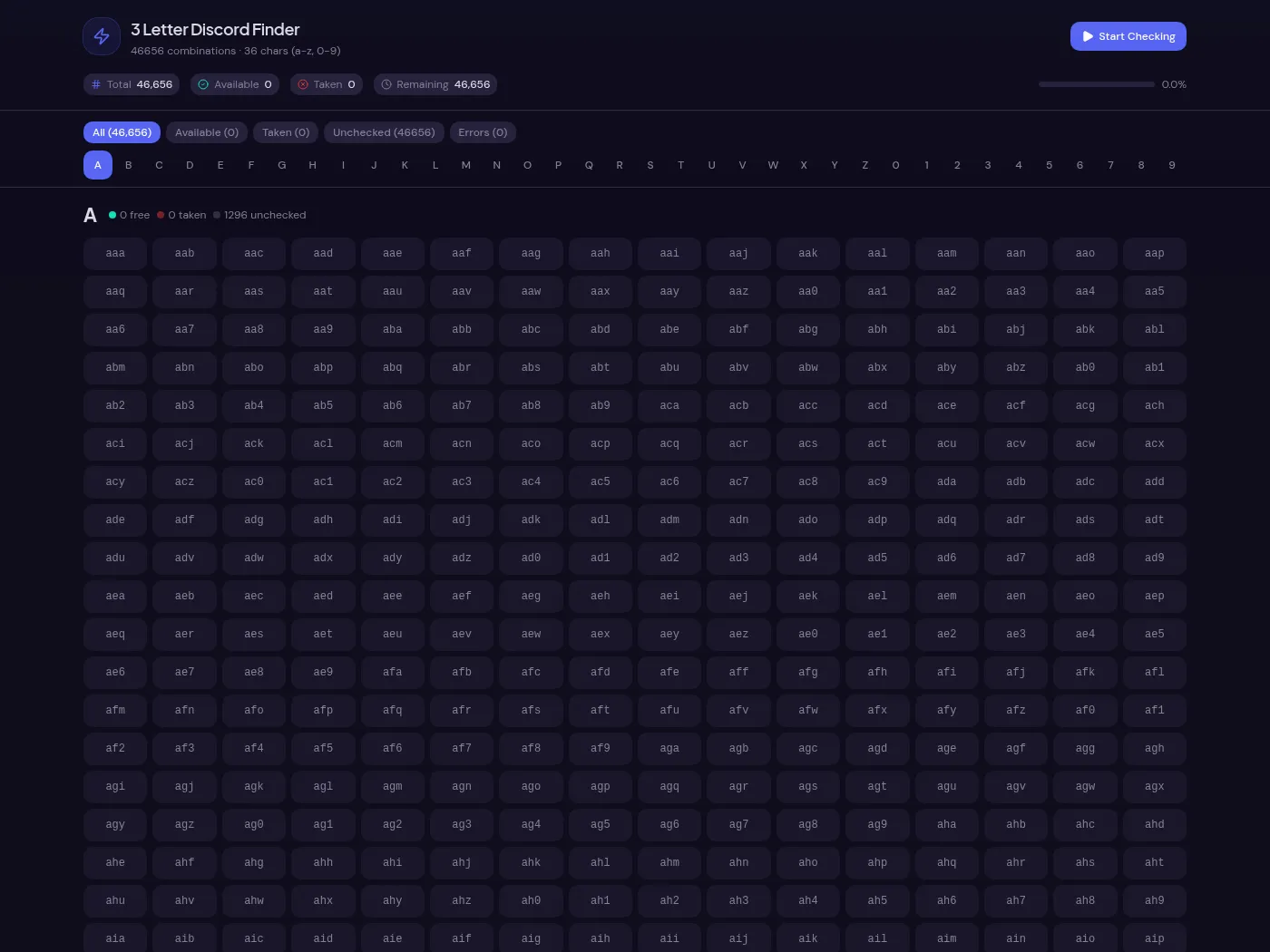 3 Letter Discord Finder