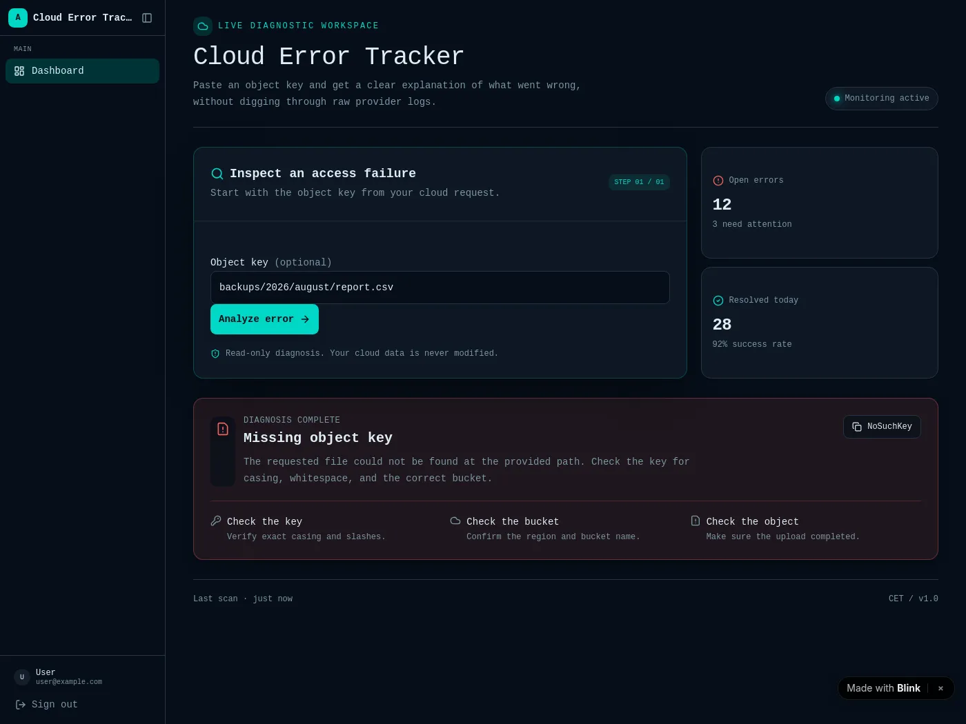 Cloud Error Tracker