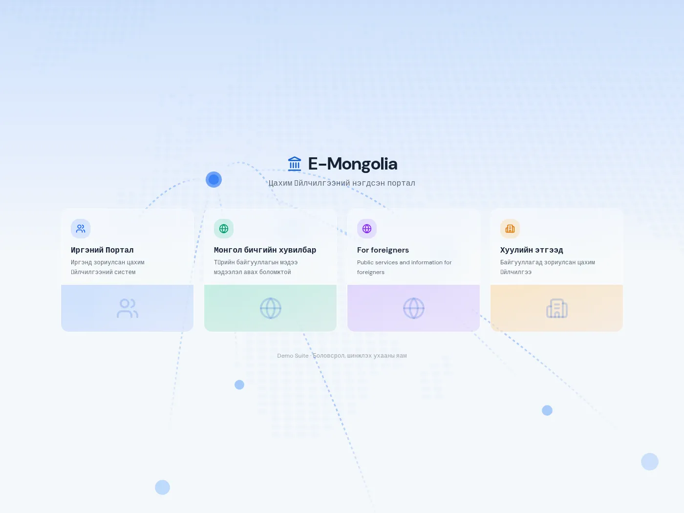 E-Mongolia Demo Suite