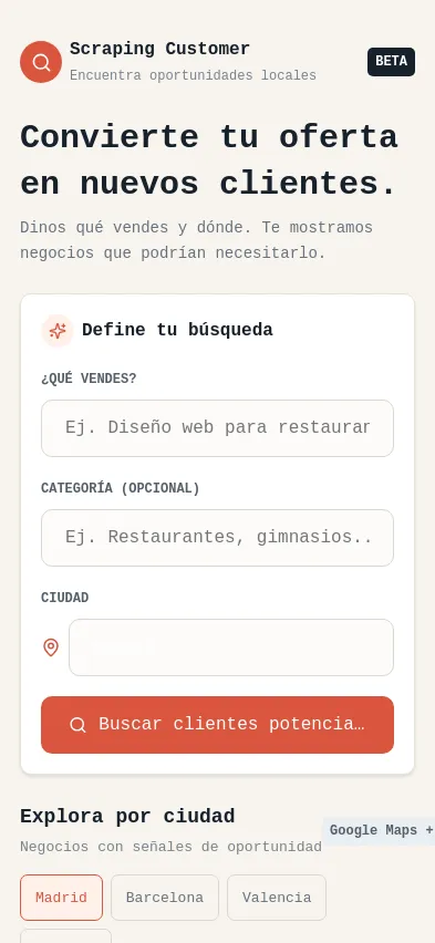Scraping Customer Finder