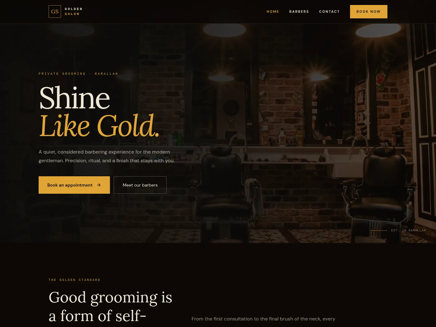 Golden Salon Booking Site