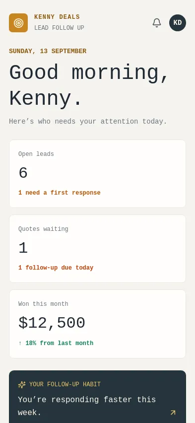 Kenny Deals Leads App