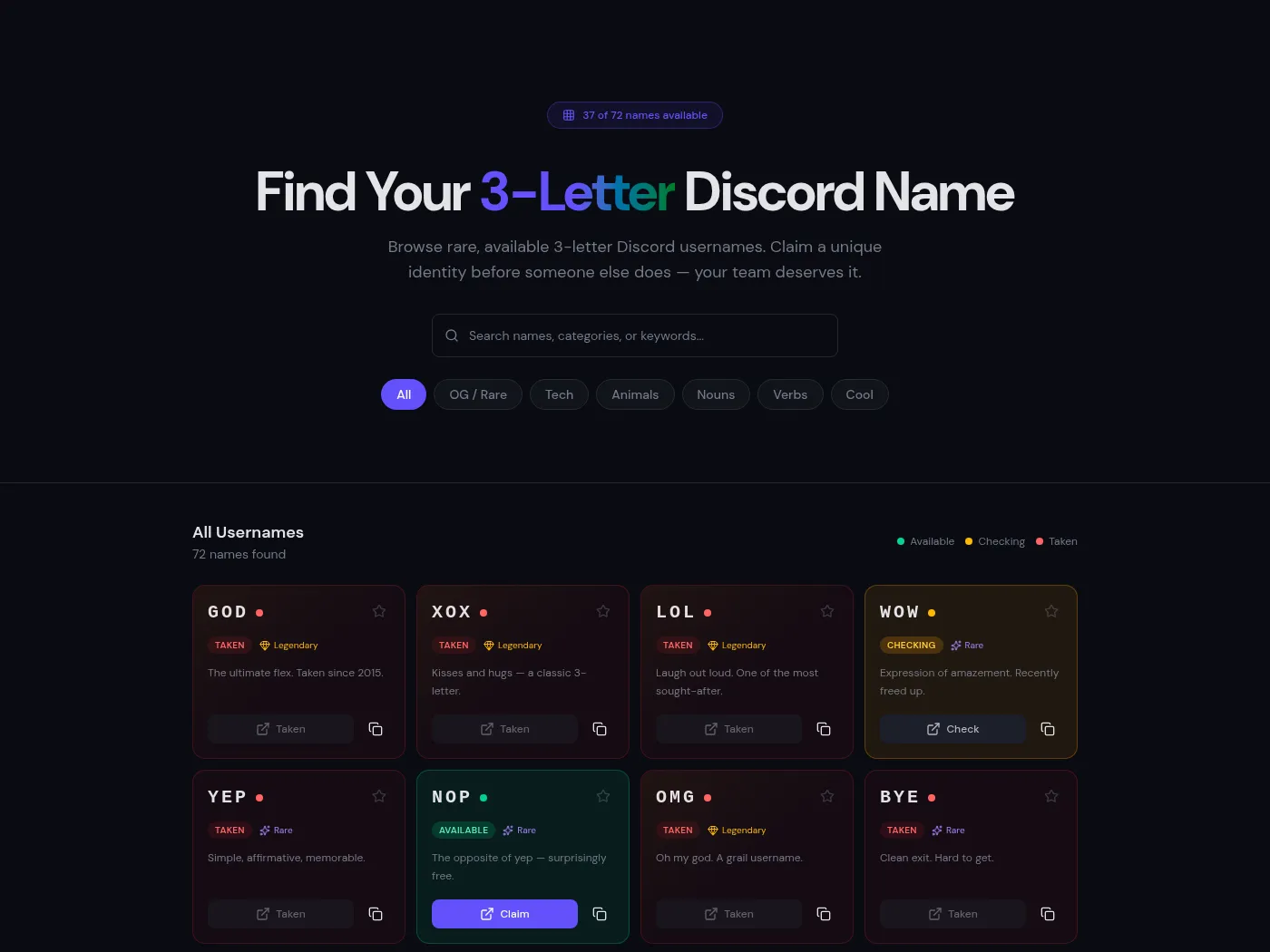 Discord Name Finder
