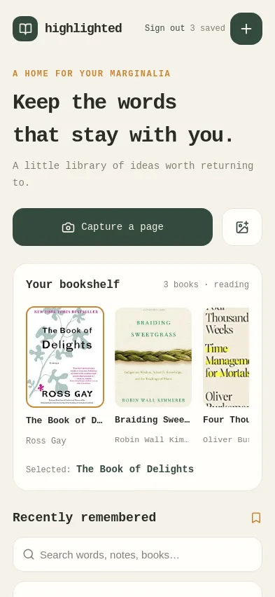 Highlighted Books App