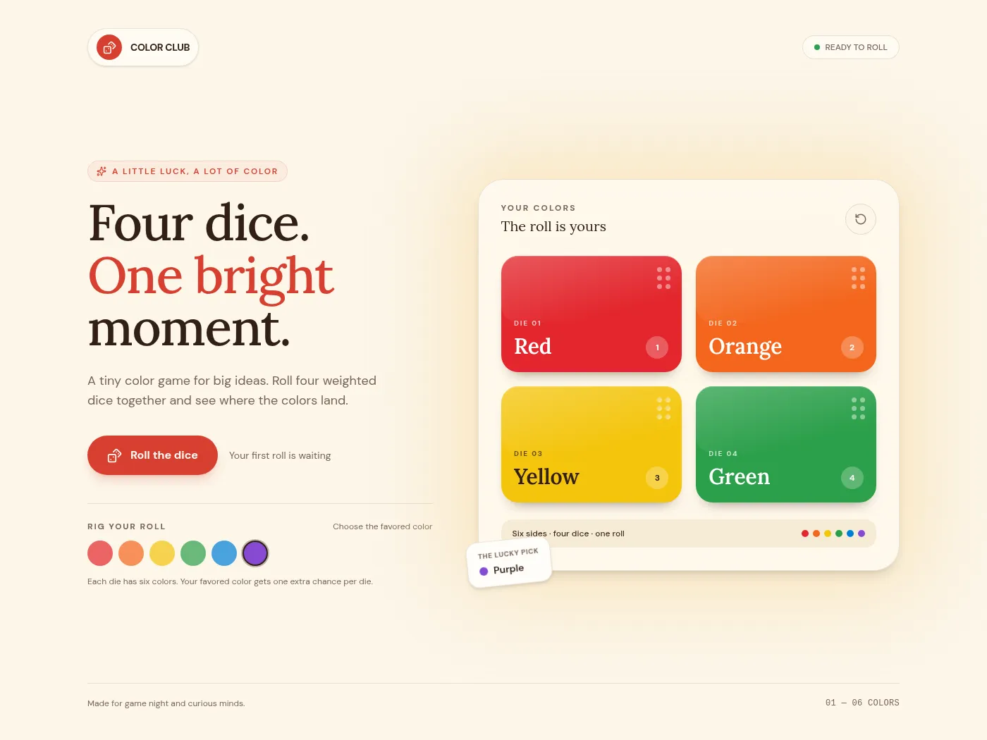 Color Dice Roller