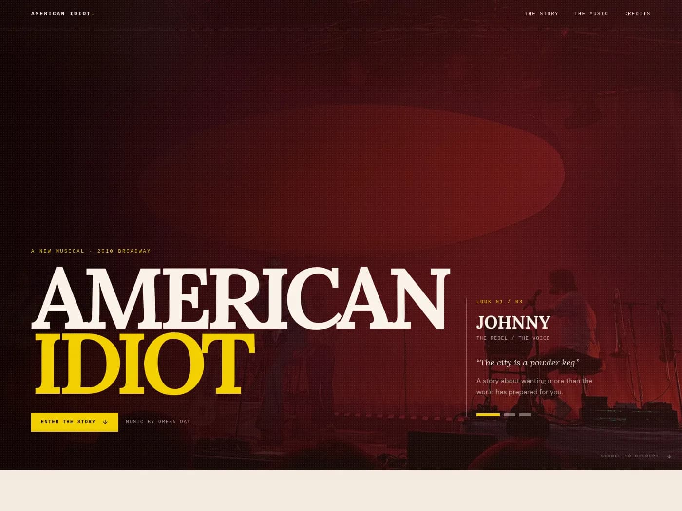 American Idiot Broadway Site