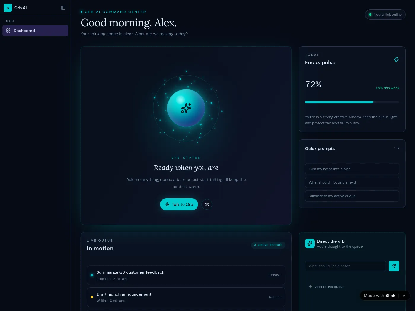 Orb AI Dashboard
