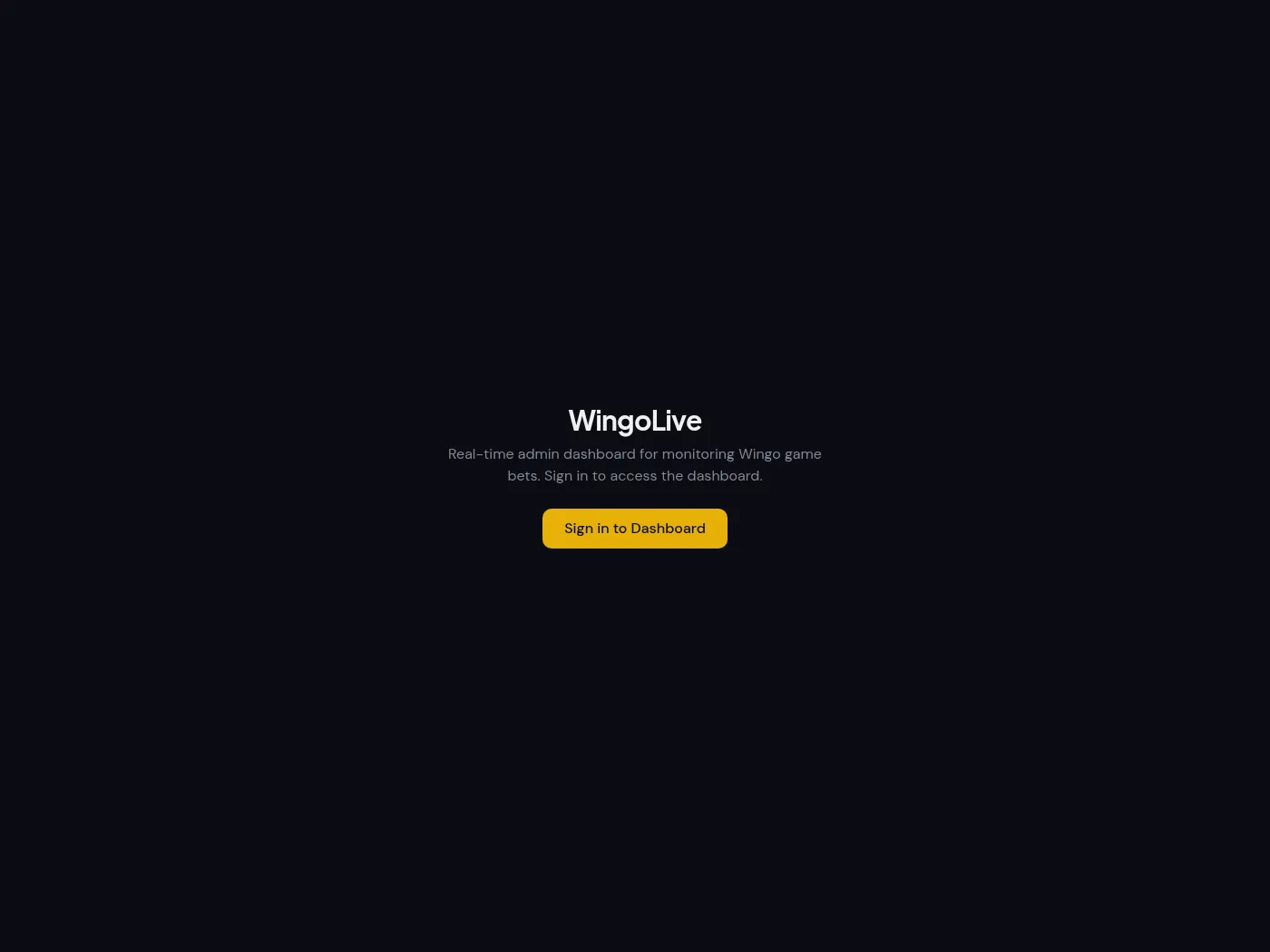 WingoLive Admin Dashboard