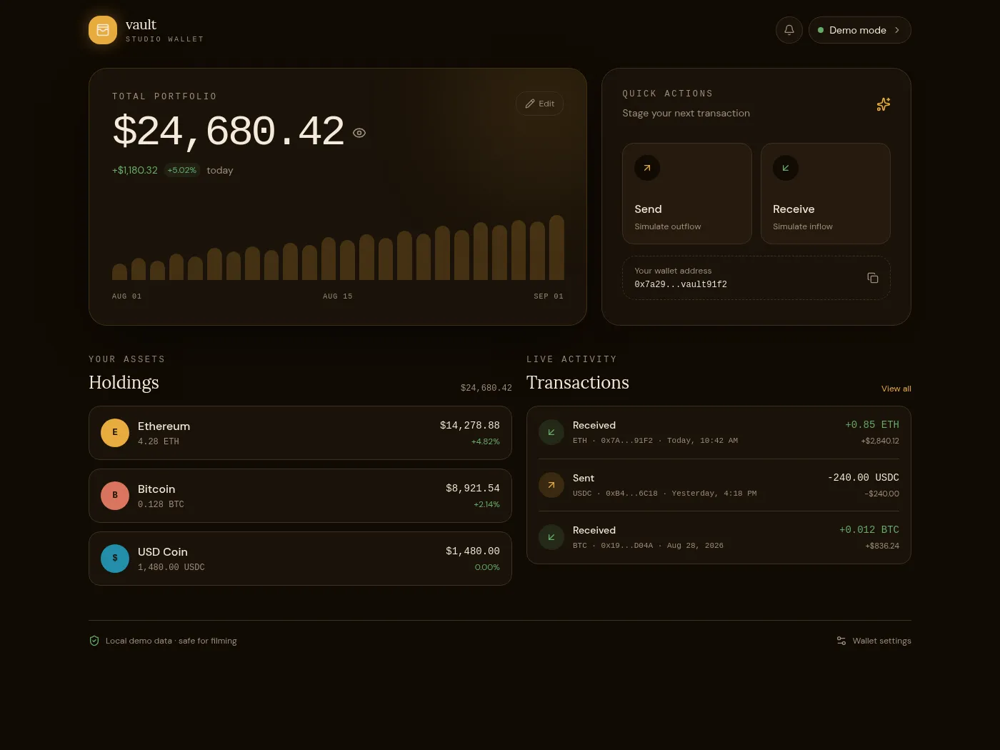 Roleplay Crypto Wallet UI