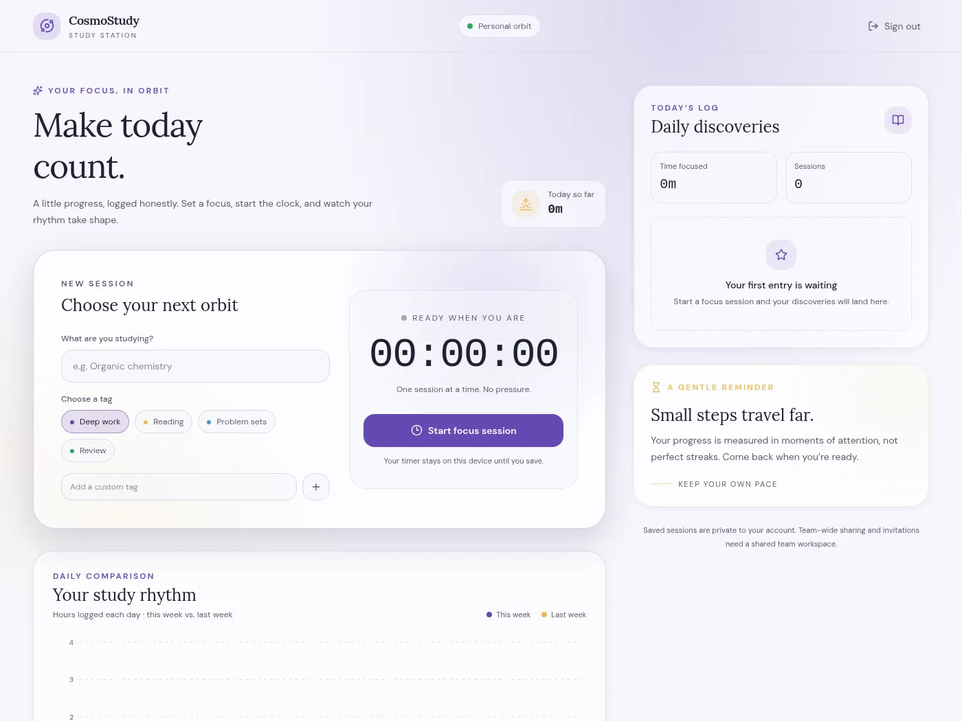 CosmoStudy Tracker