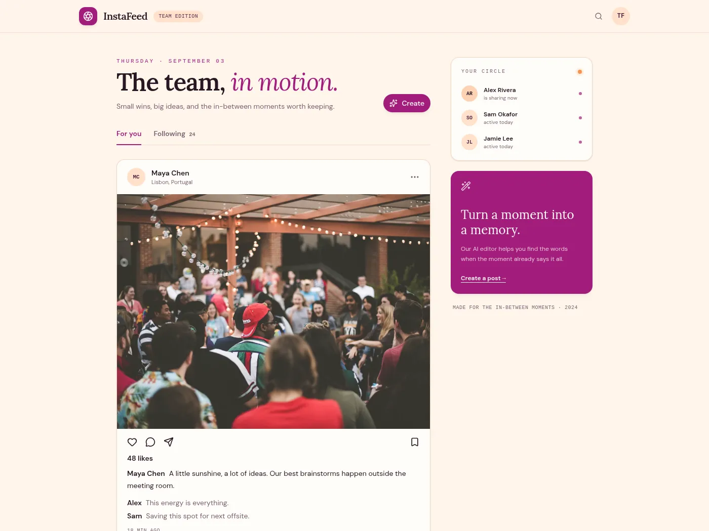 InstaFeed AI Web
