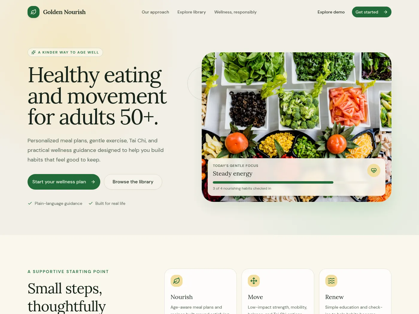 Golden Nourish Wellness App