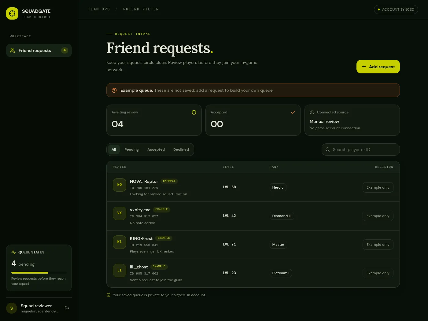 FreeFire Friend Filter