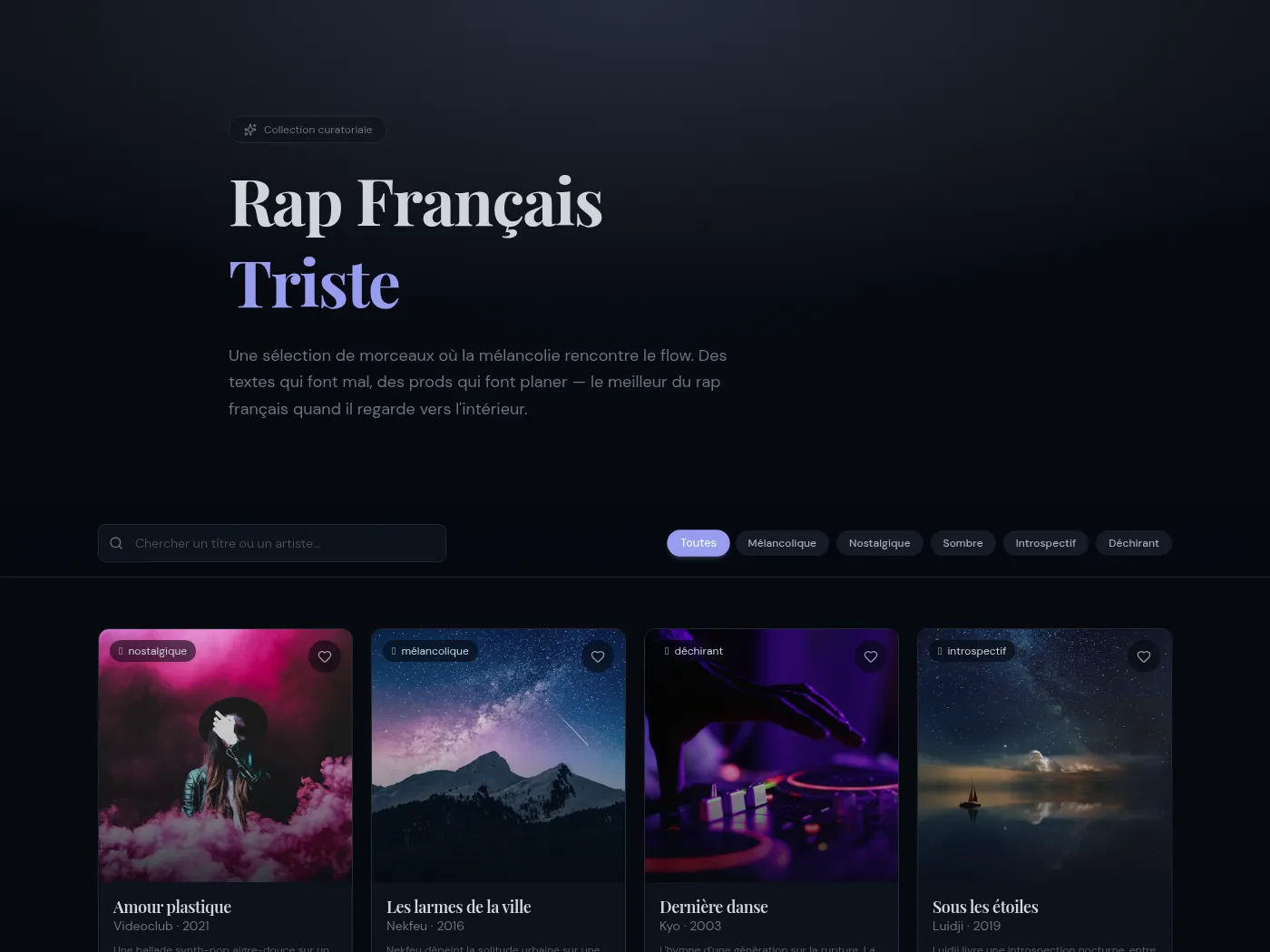 Sad French Rap Finder