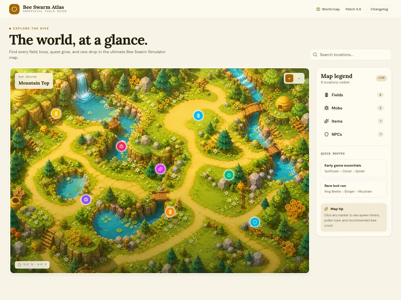 Bee Swarm Simulator Map