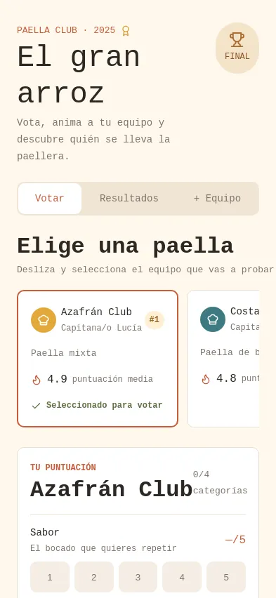 Paella Contest App