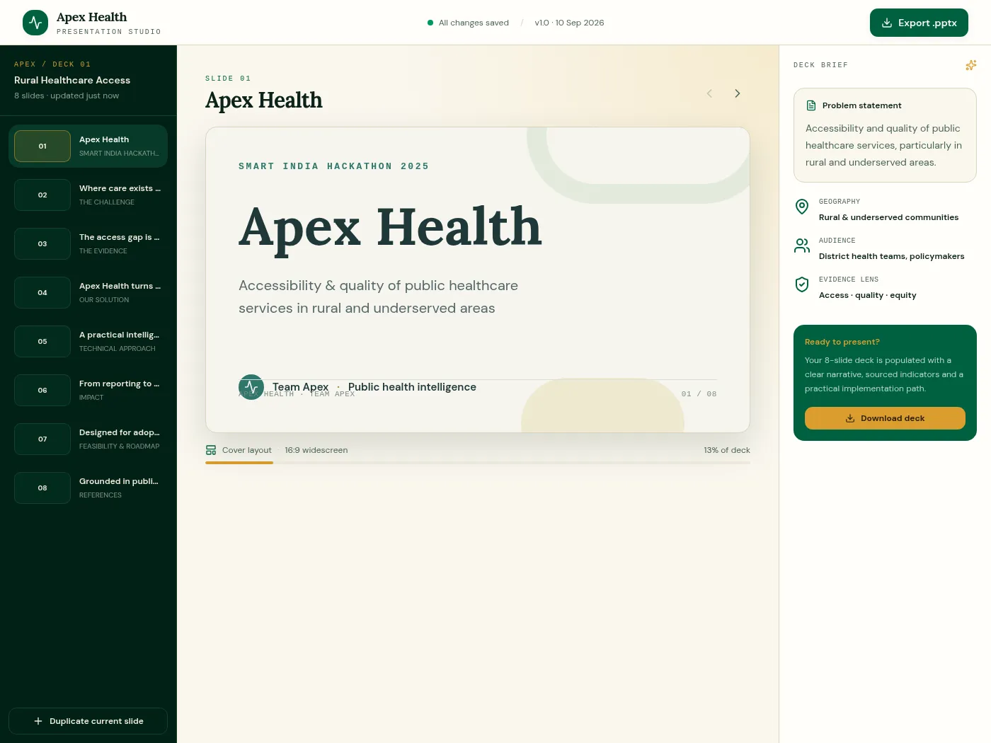 Apex Health PPT Generator