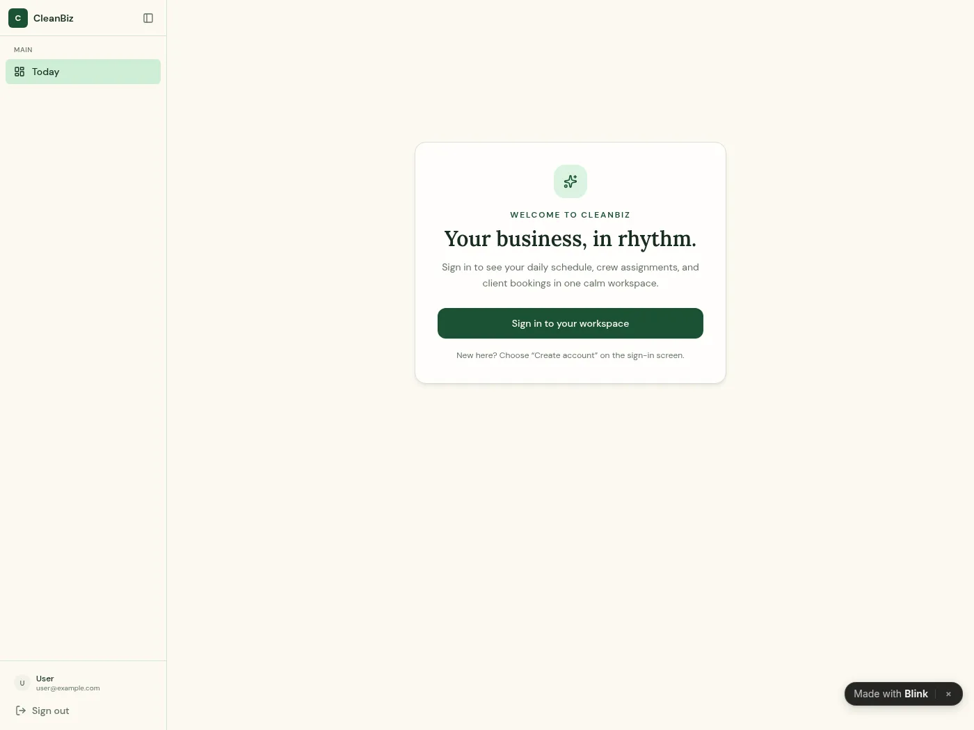 CleanBiz Dashboard