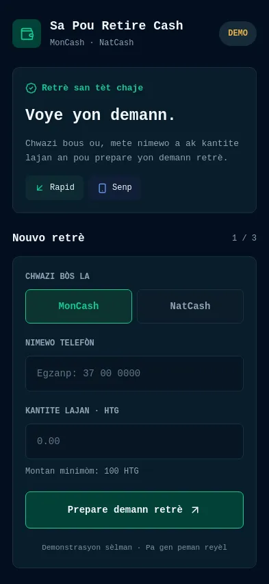 Sa Pou Retire Cash