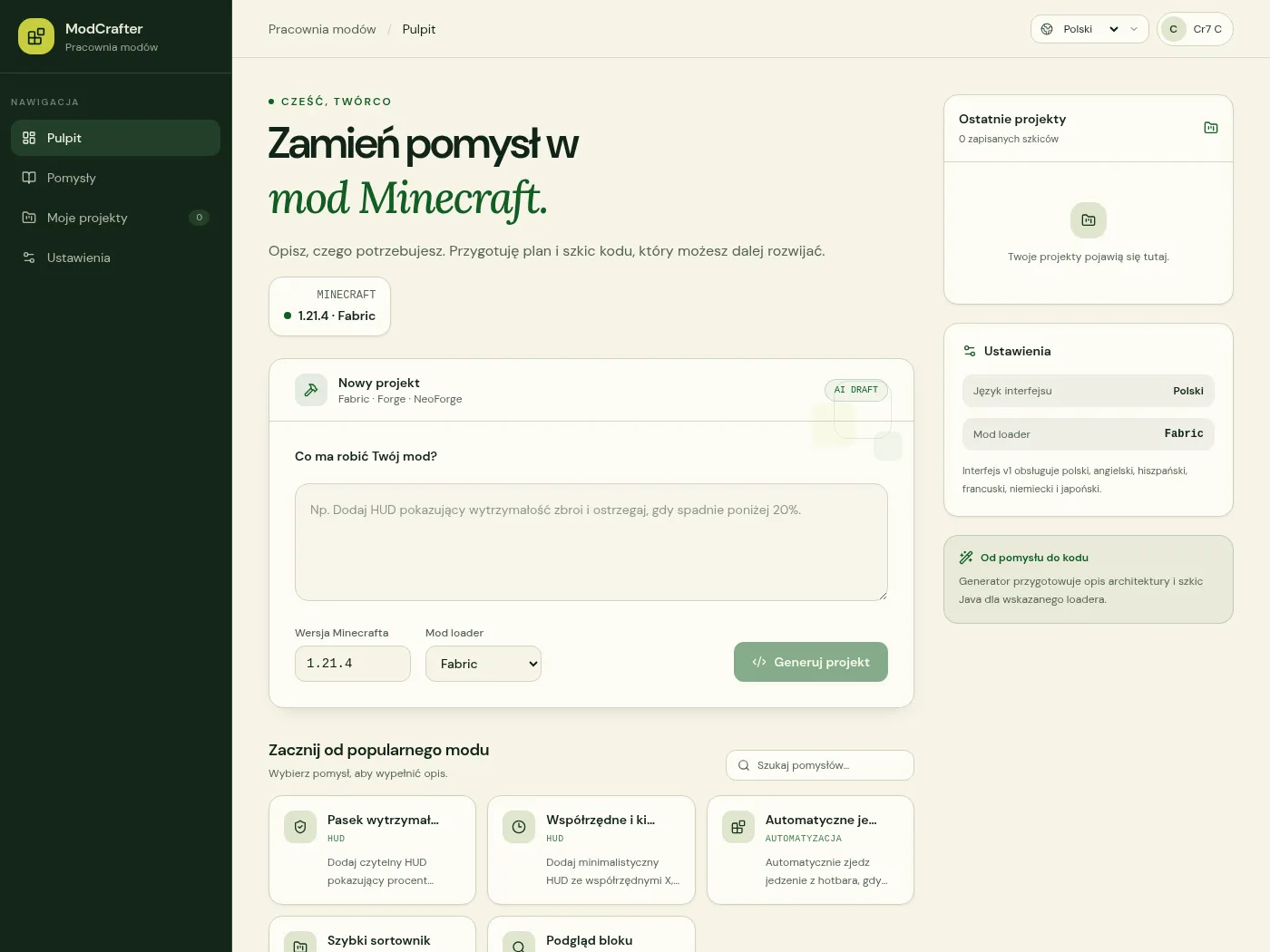 ModCrafter AI Platform