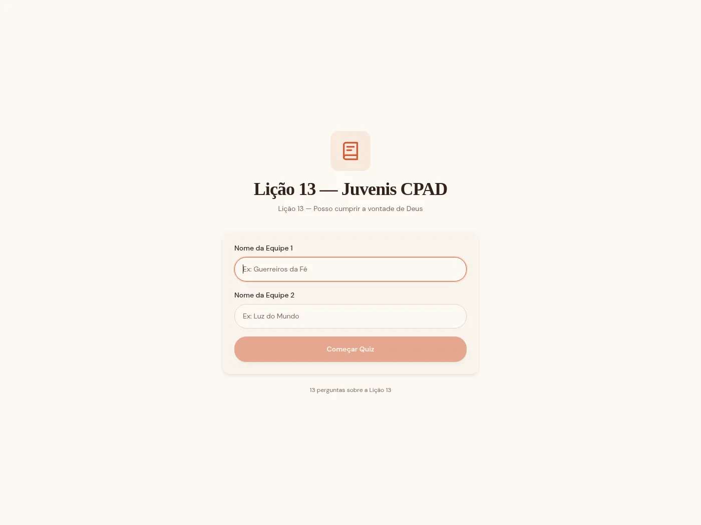 Quiz Jovens CPAD Lição 23