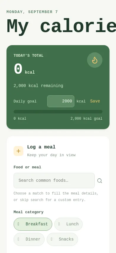 Calorie Log Simple