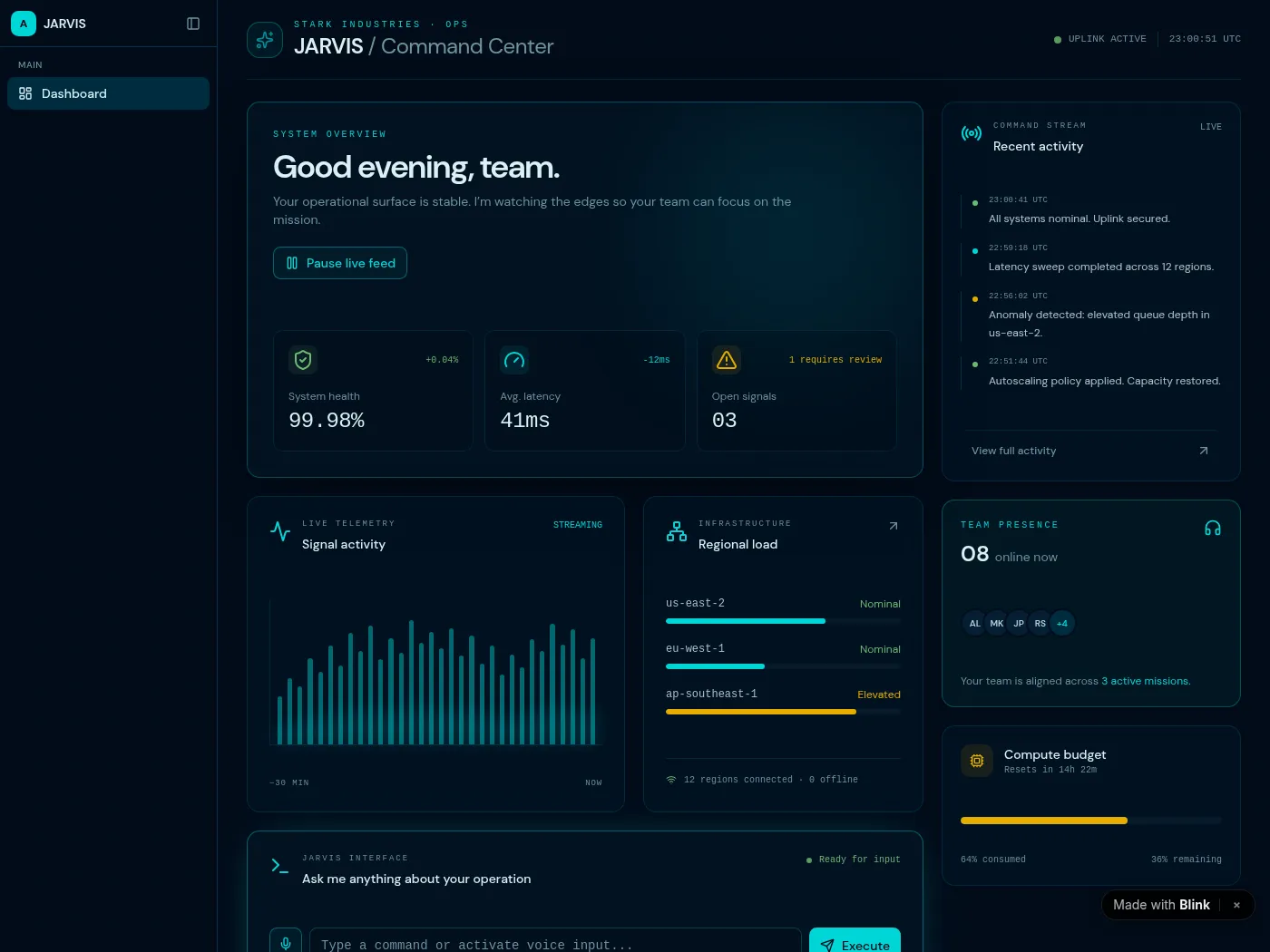 JARVIS AI Ops Dashboard