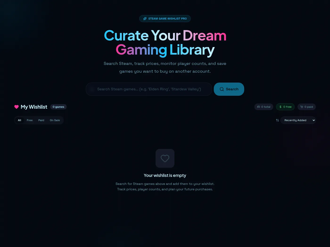 Steam Game Wishlist Pro
