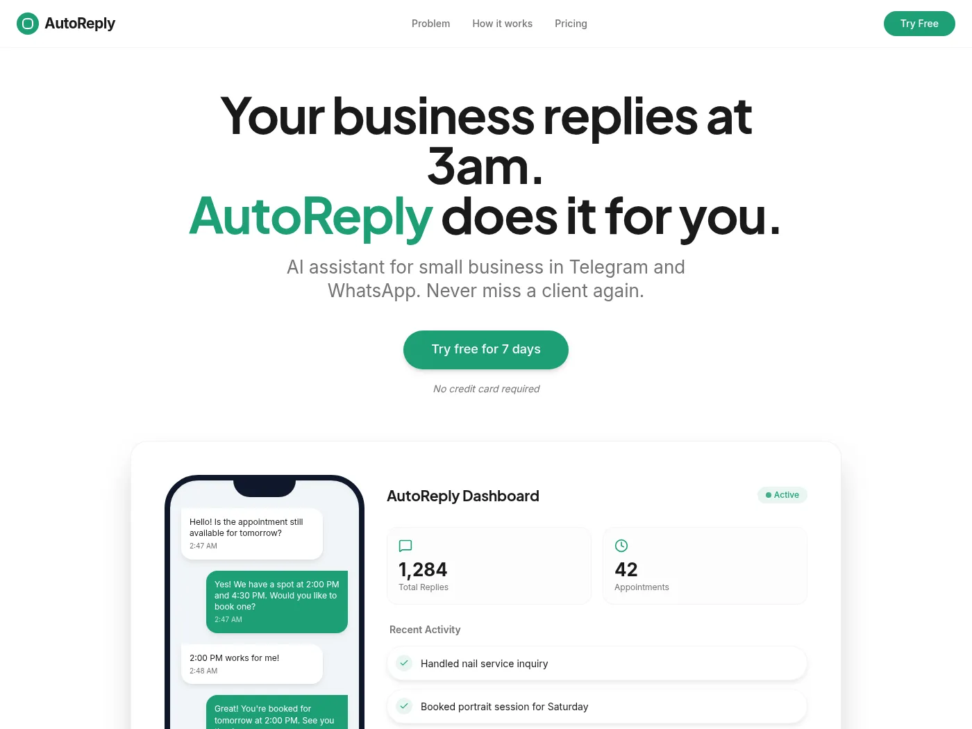 AutoReply Landing Page
