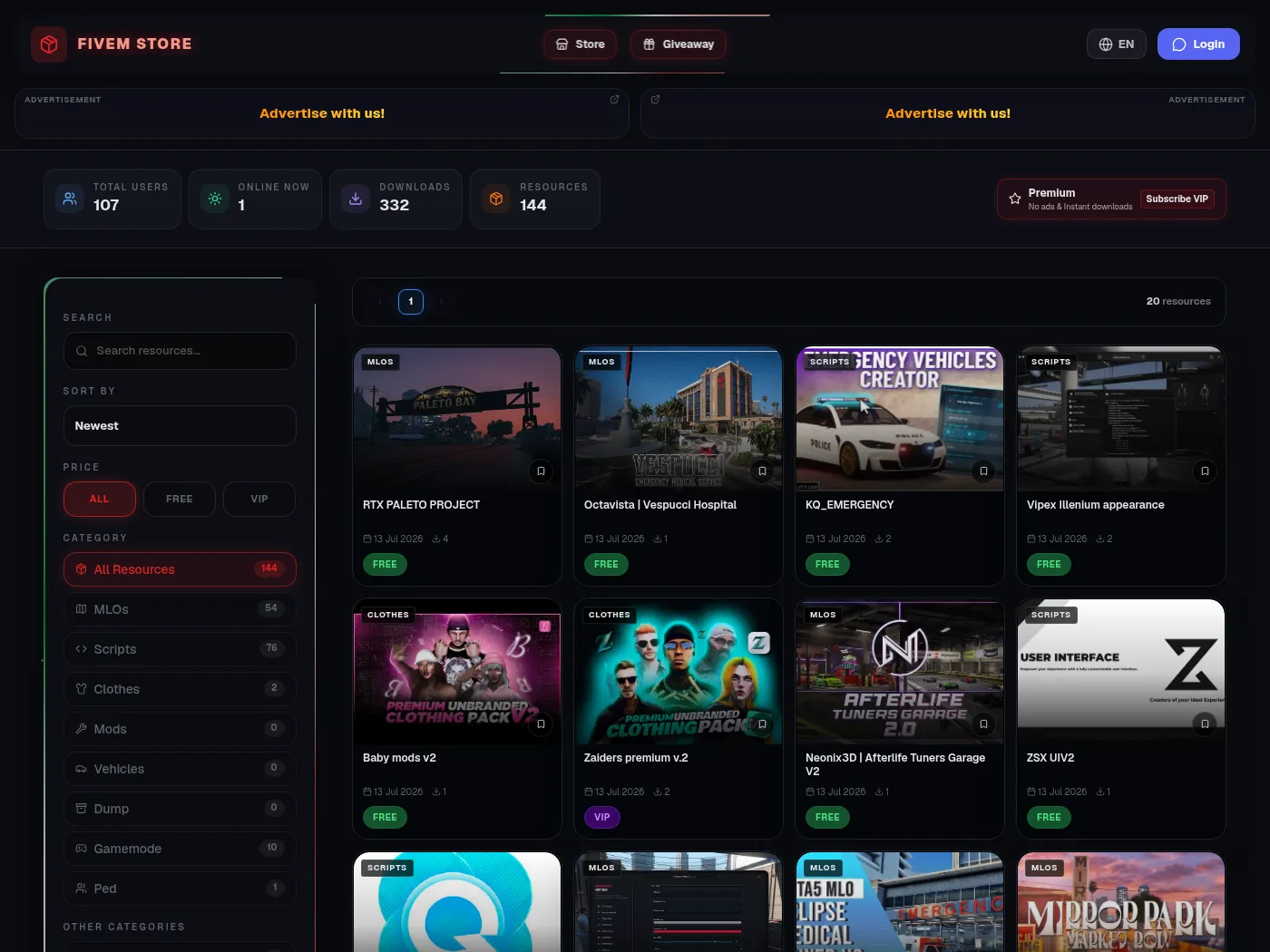 FiveM Digital Storefront