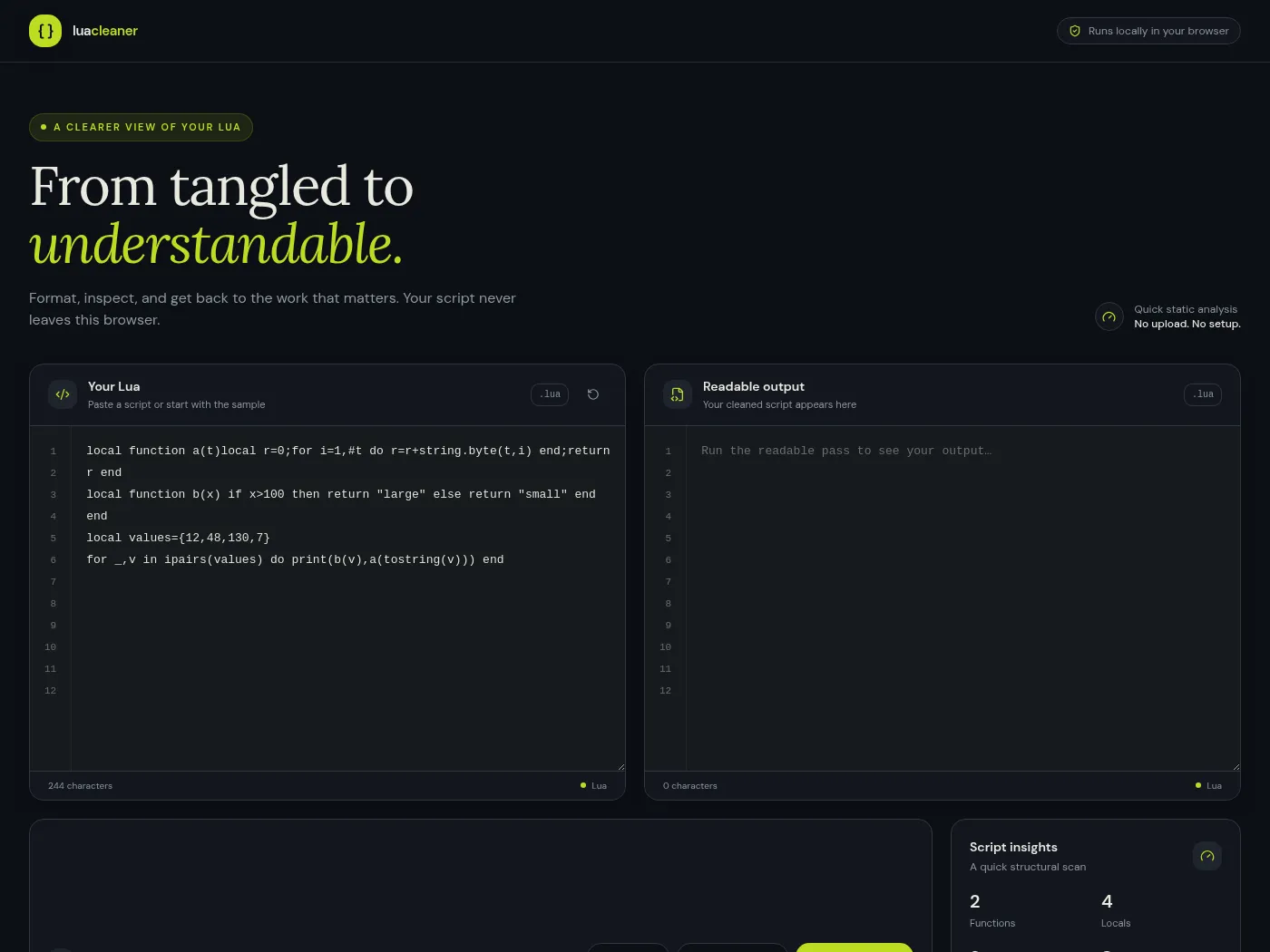Lua Script Cleaner