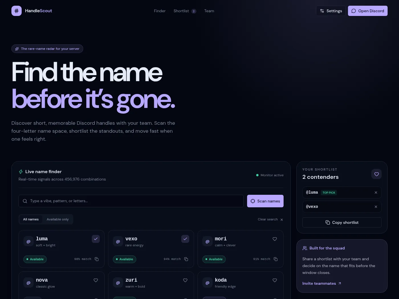 Discord Name Finder
