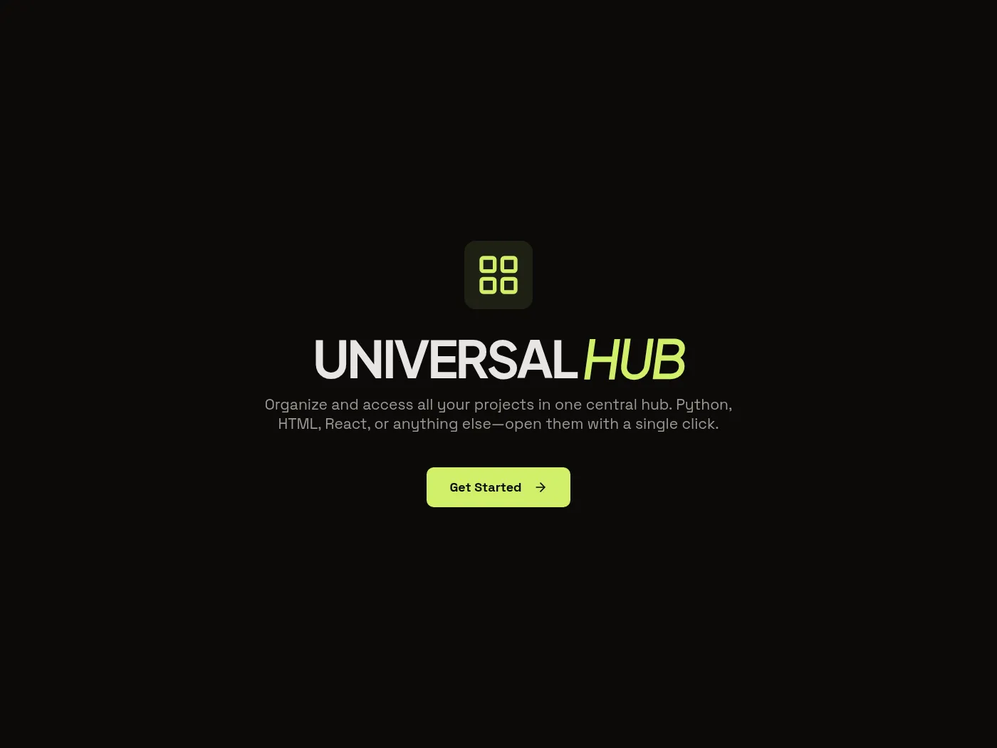 Universal Project Dashboard