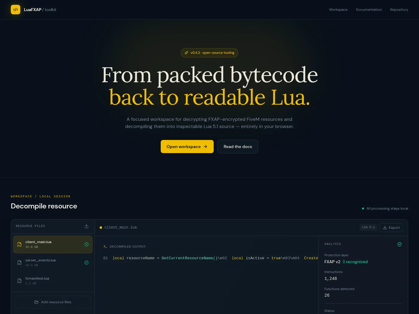 LuaFXAP Decryptor Toolkit