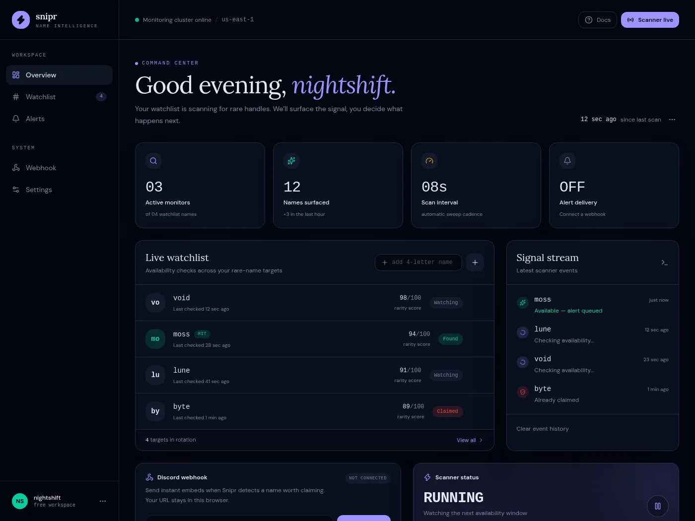 Discord Name Sniper