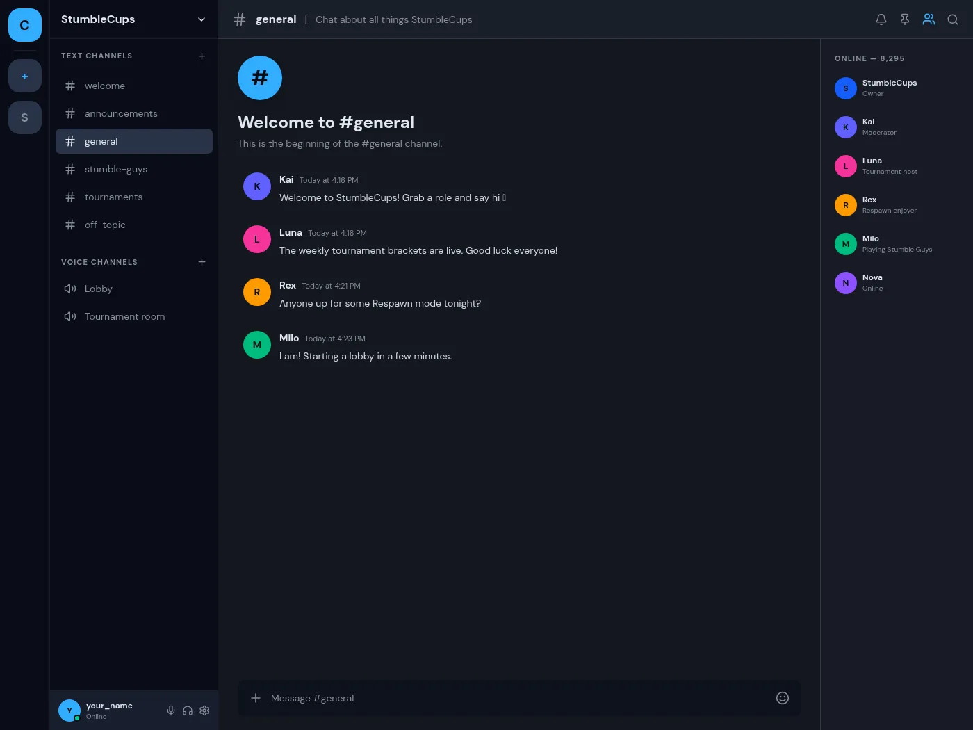 Cups Discord Clone