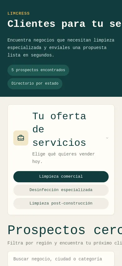 Limcress Clean Services App