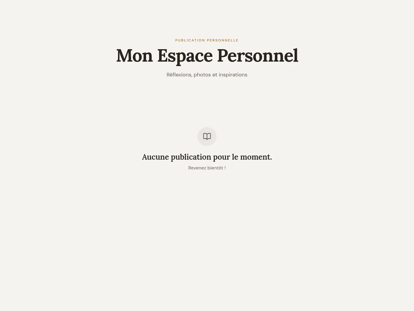 Bienvenue personnel
