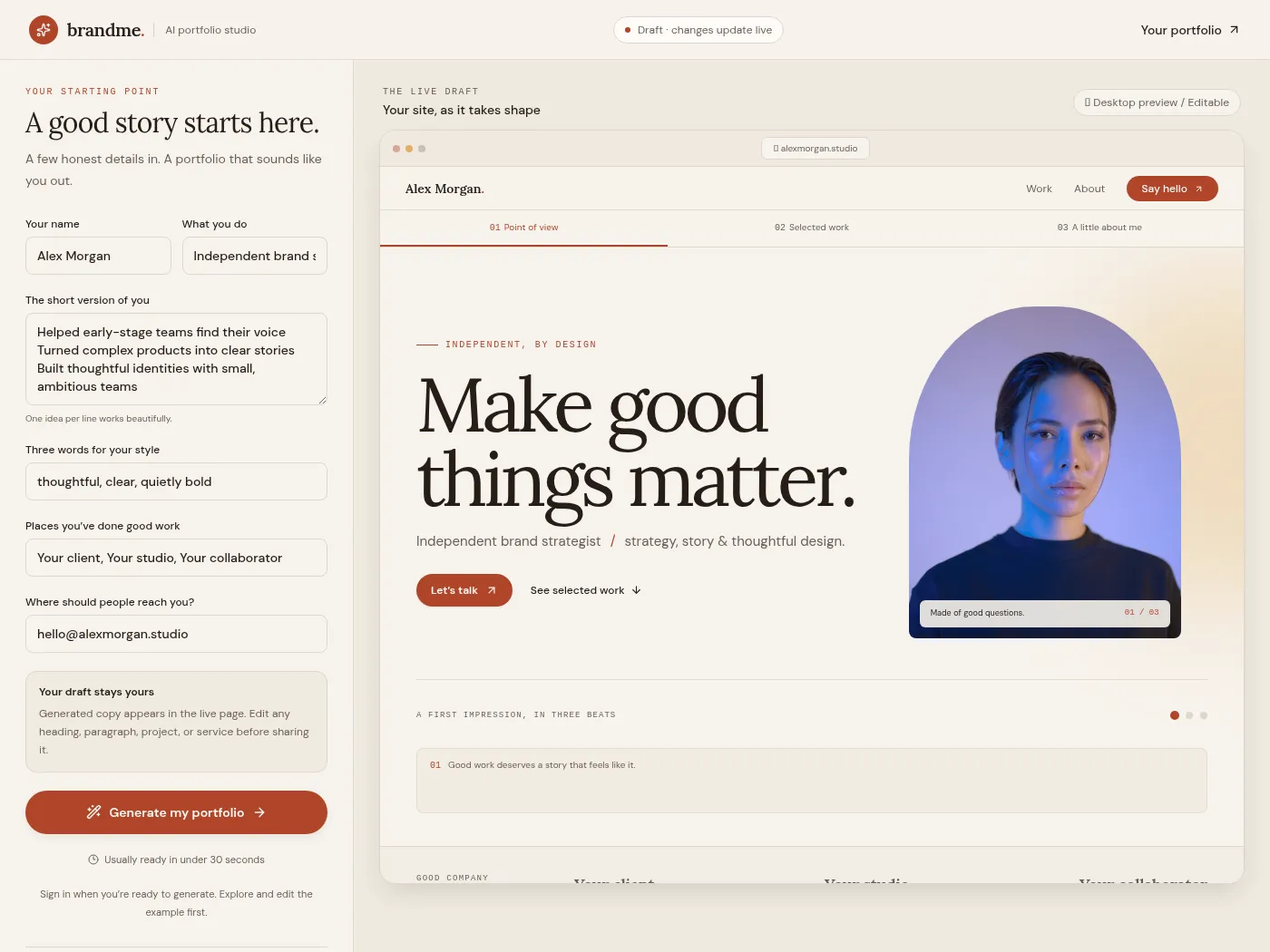 BrandMe AI Generator