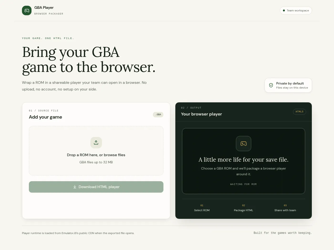 GBA Web Player