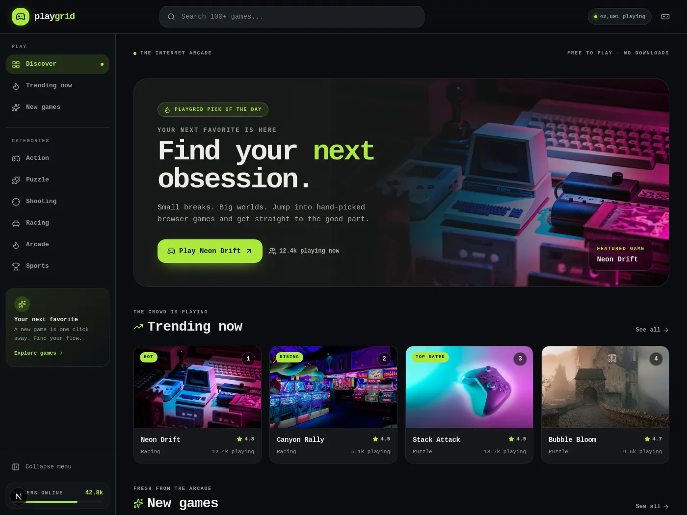 PlayGrid Gaming Portal