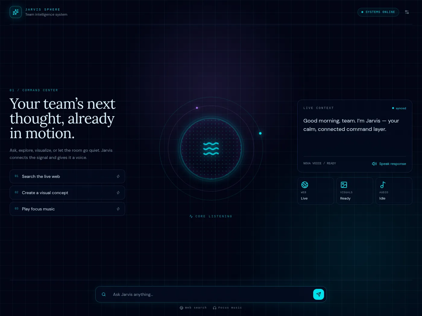 Jarvis Sphere Assistant